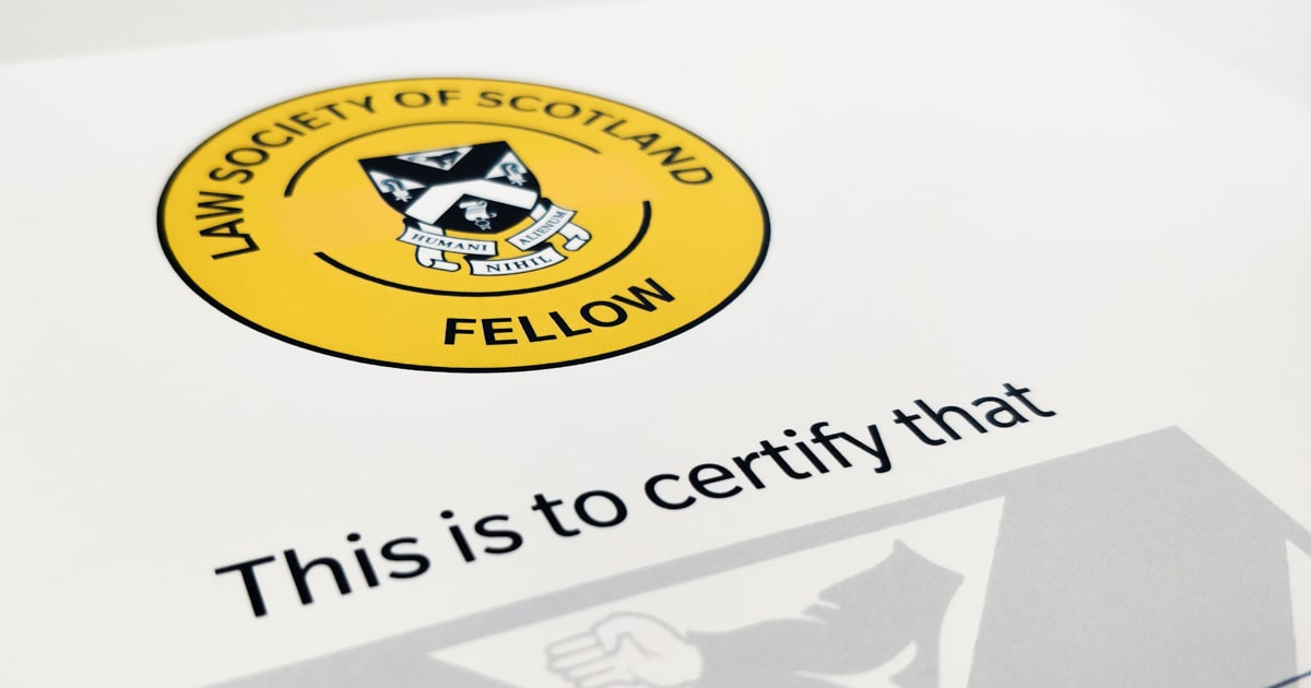 Fellow membership | Law Society of Scotland | Law Society of Scotland